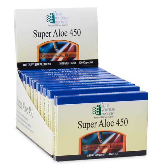 Super Aloe 450 Blister Packs 100 Capsules Ortho Molecular Products – HRT